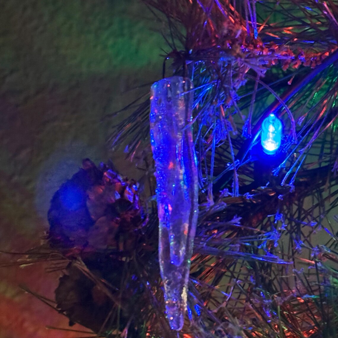 Miniature Fused Glass Icicle Christmas Ornaments (2” - 3”, Set of 4) - Etsy