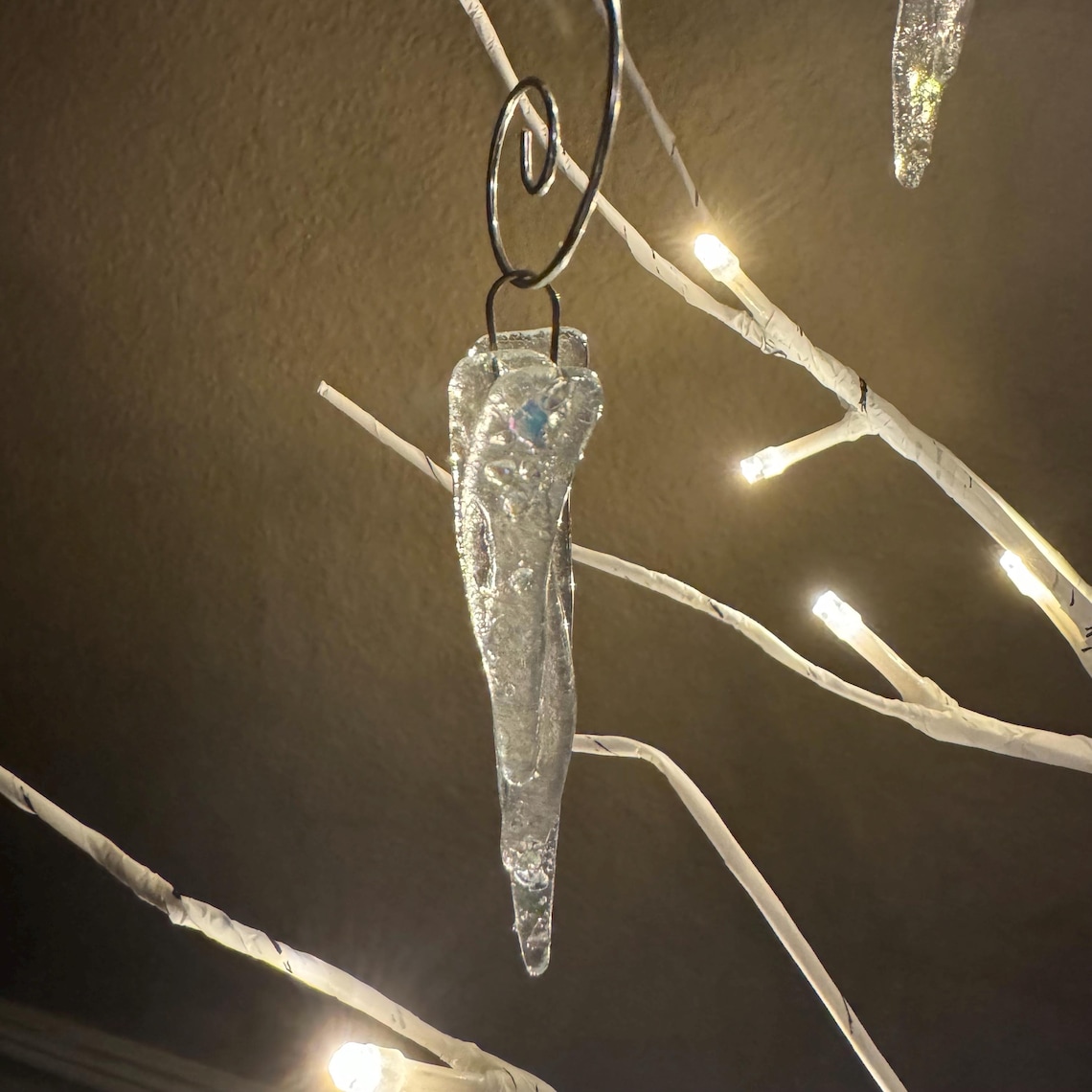 Miniature Fused Glass Icicle Christmas Ornaments (2” - 3”, Set of 4) - Etsy