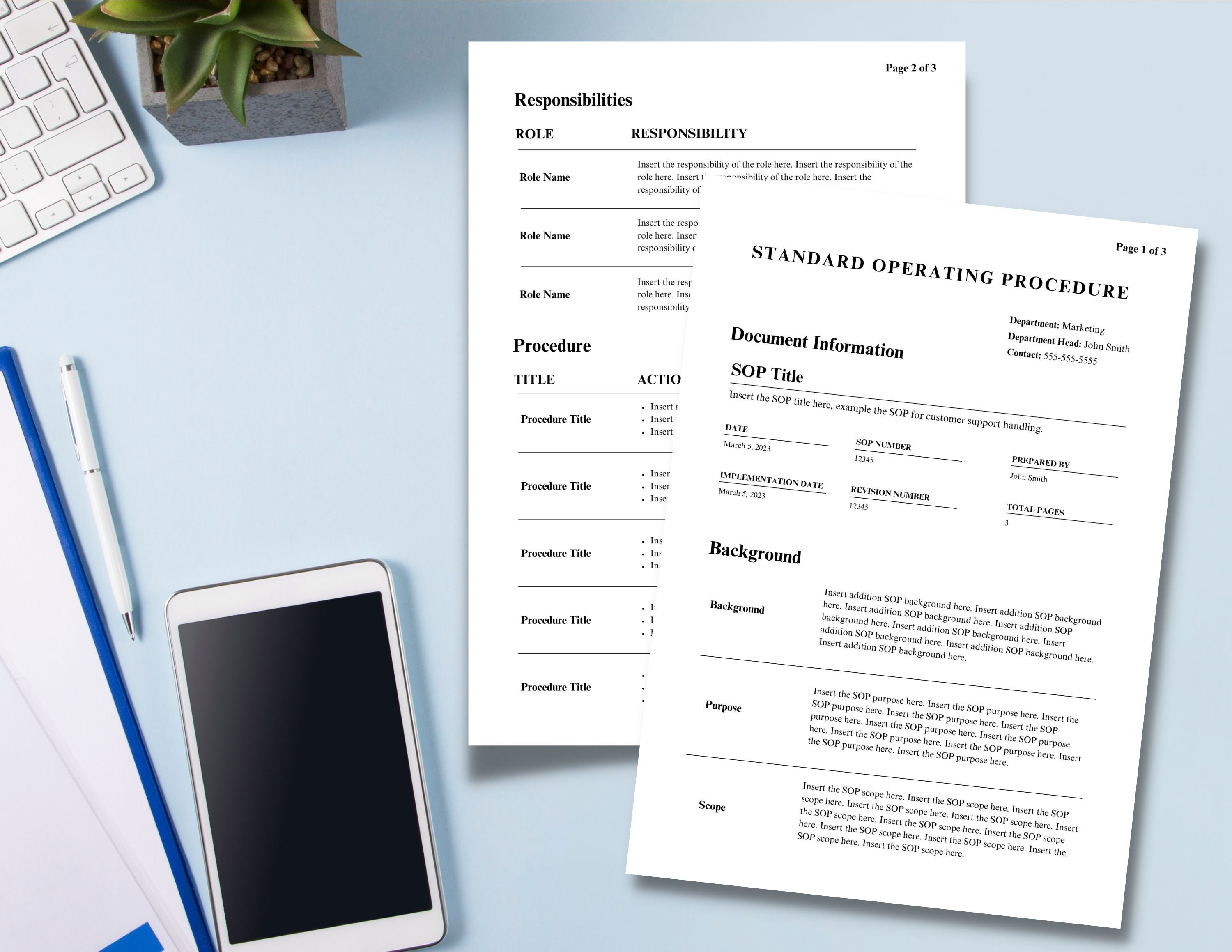 Minimalist SOP Document, Standard Operating Procedure Template ...