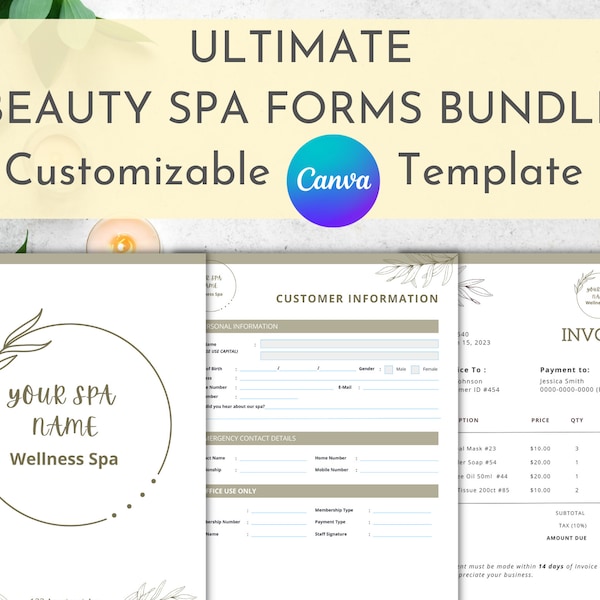 Spa Paperwork - Etsy