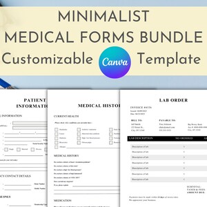 New Patient Form, Bundle, Minimalist, Medical Clinic, Dentist Office ...