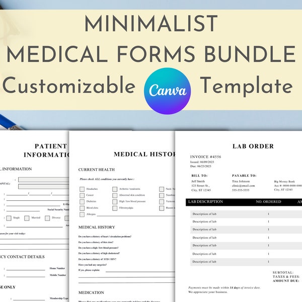New Patient Information Template - Etsy