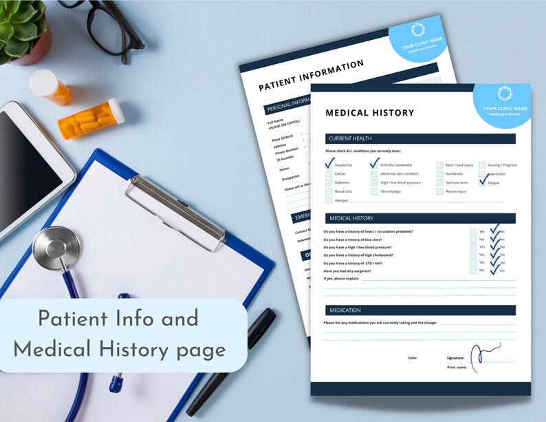 Formulario de nuevo paciente, Clínica médica, Consultorio de dentista ...