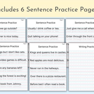 Handwriting Practice Sheet, Alphabet, Sentence, Writing Practice, for ...