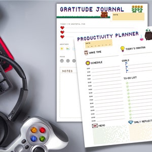 Retro Video Game Planner, for Gamers, Pixelated Style, Undated Daily To ...