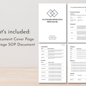 Minimalist SOP Document, Standard Operating Procedure Template ...