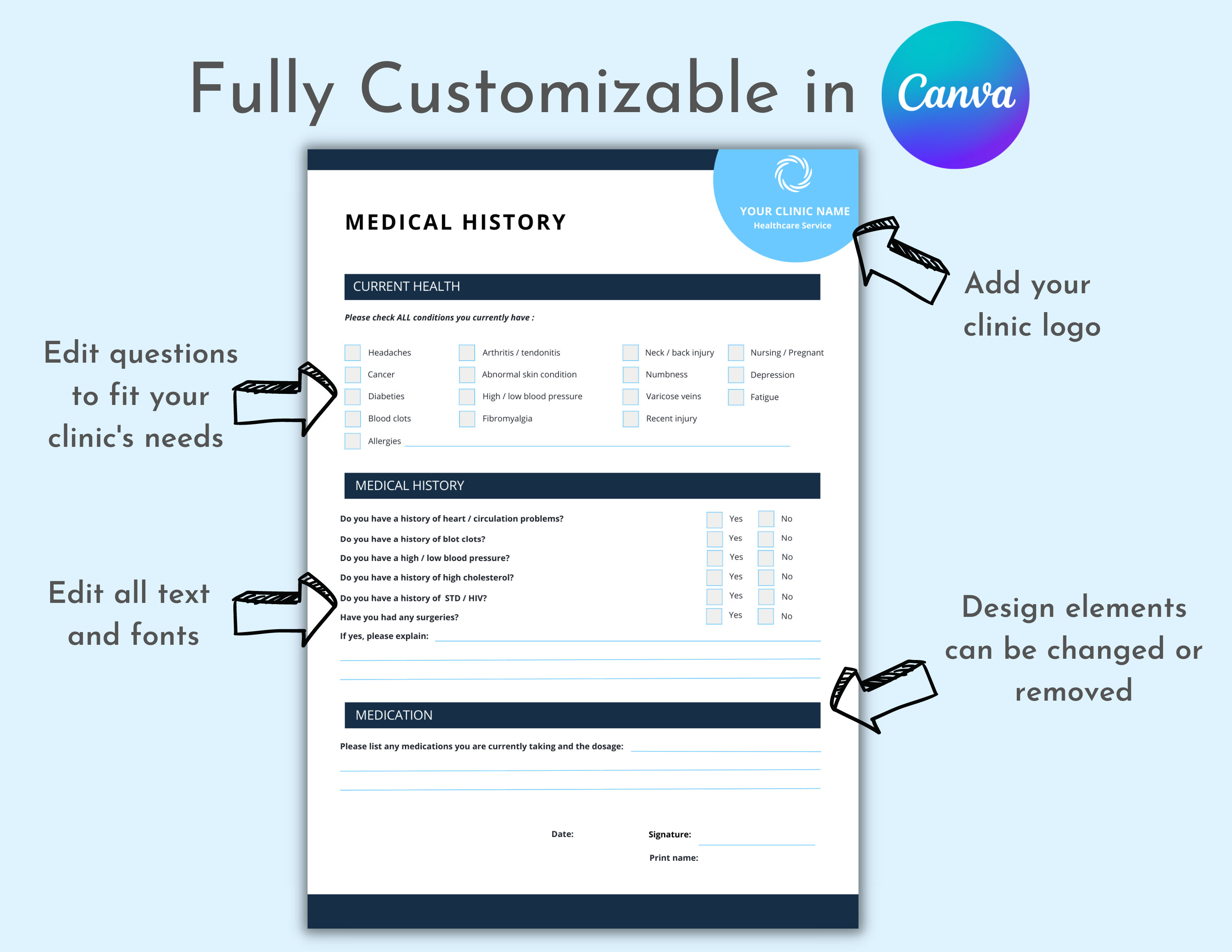 New Patient Form, Bundle, Medical Clinic Document, Dentist Office ...