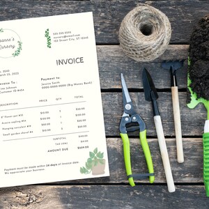 Business Invoice, Nursery, Flower Shop, Terms and Conditions, Small ...