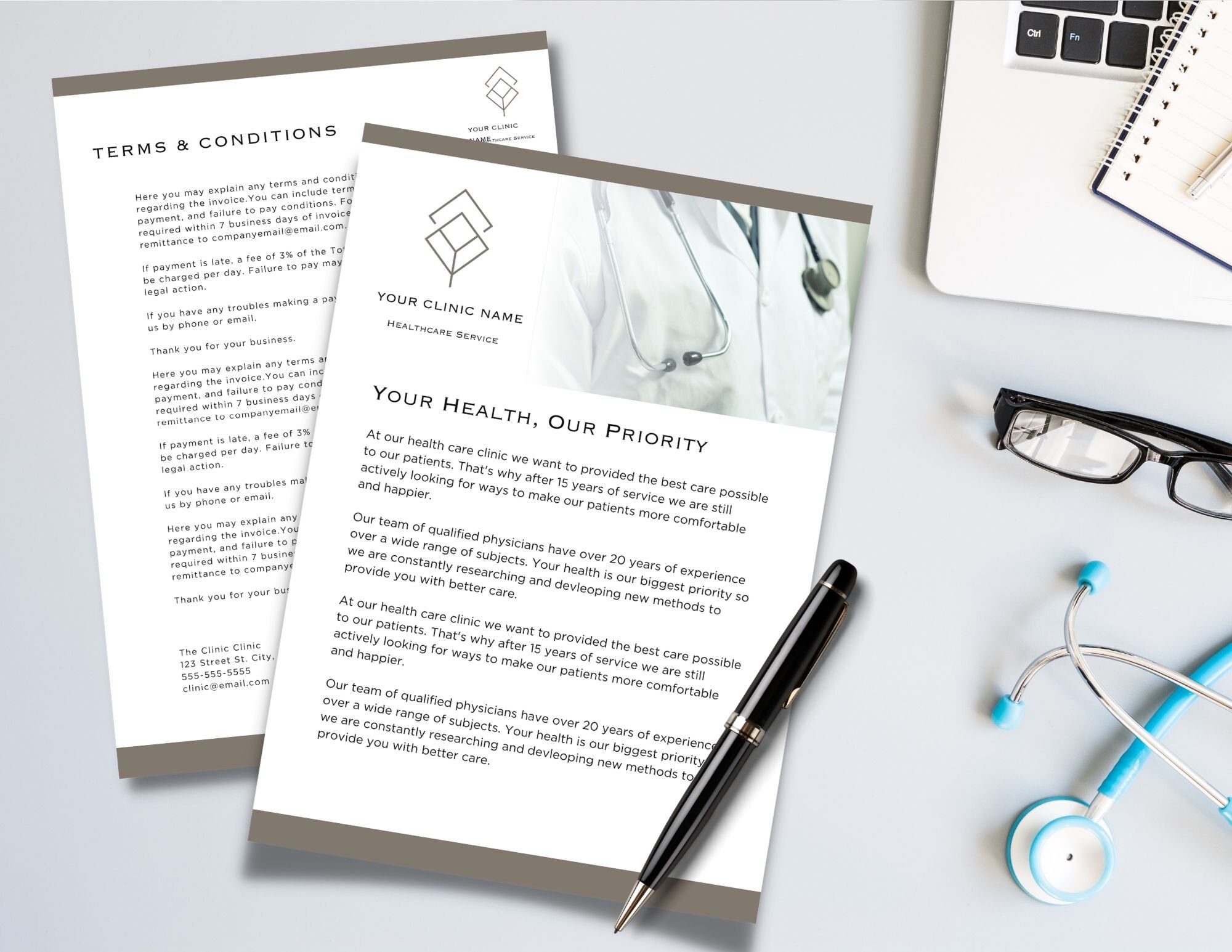 Modern Medical Forms, New Patient Info, Customizable Document Template ...
