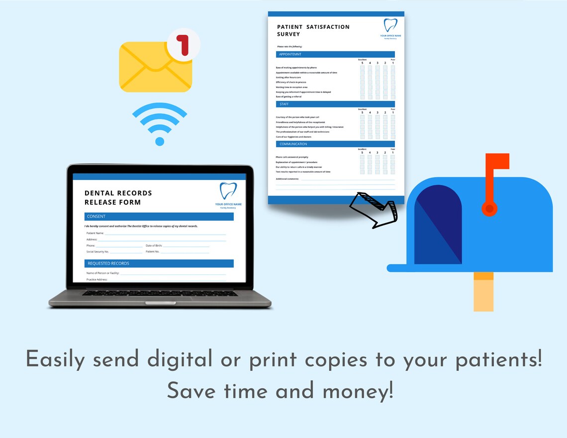 Dentist Office Forms, New Patient Information, Medical History, Dental ...