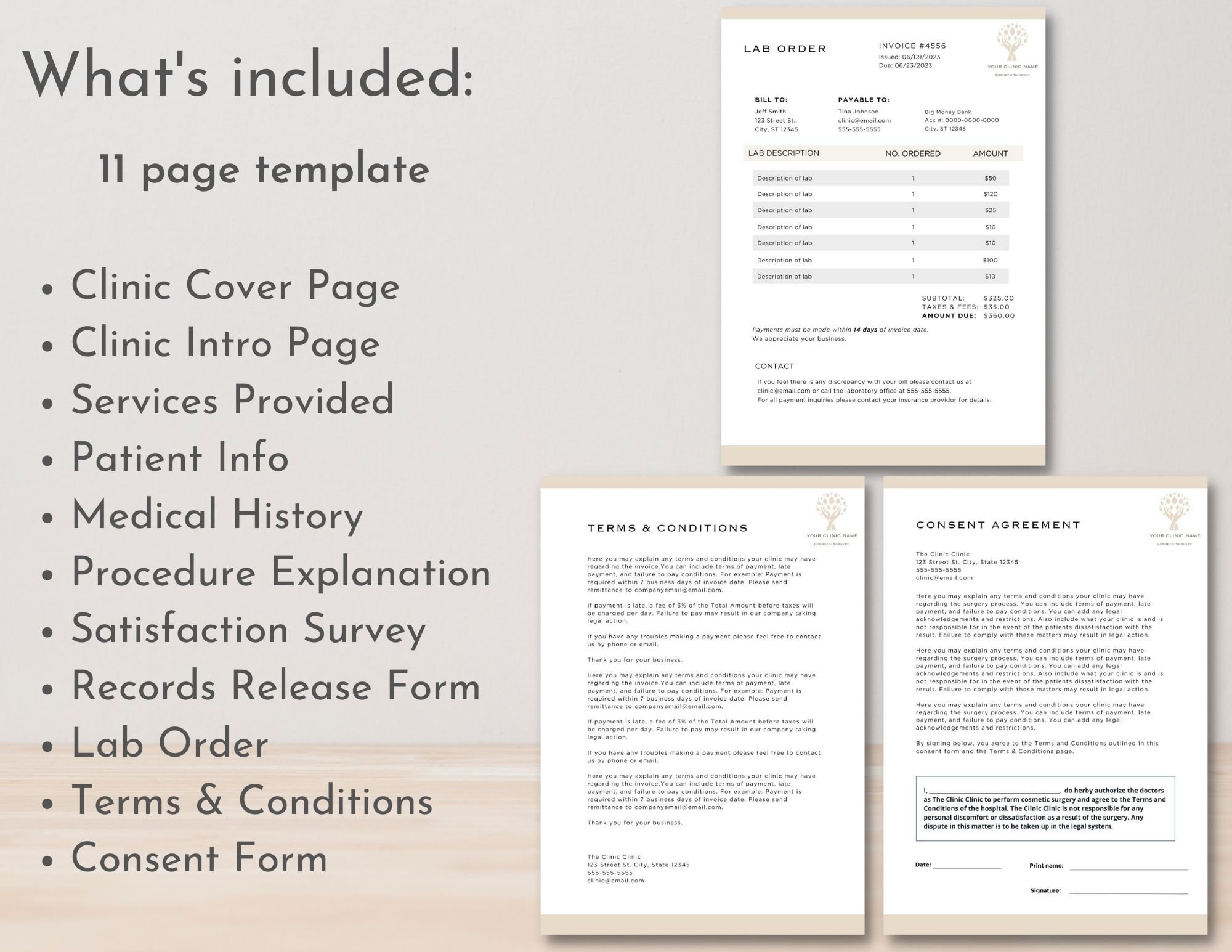 Cosmetic Surgery Clinic Forms Template, New Patient Intake, Injection ...