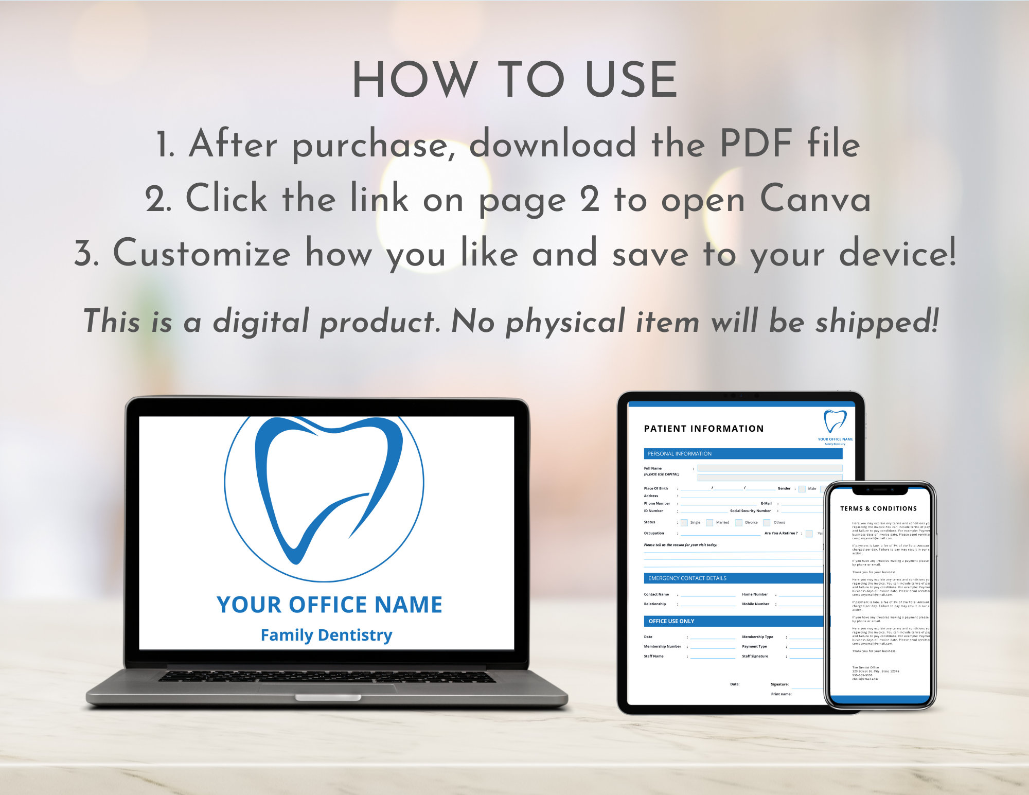 New Patient Form, Dentist Office, Dental History, New Patient ...