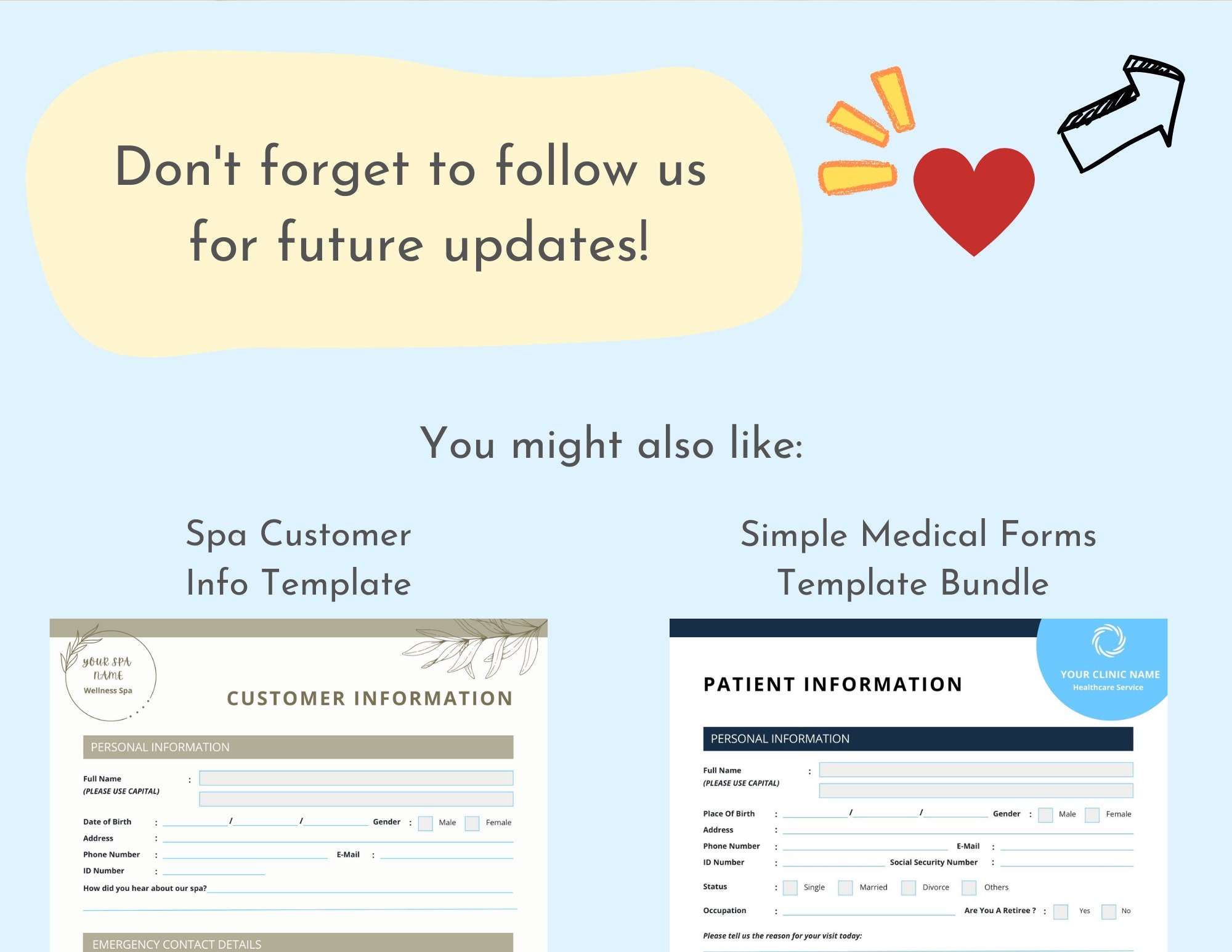 New Patient Form Bundle, Elegant Medical Clinic Document, Dentist ...