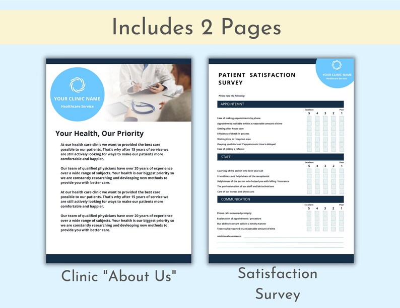 Patient Satisfaction Survey, Medical Clinic, Customer Feedback, Doctor ...