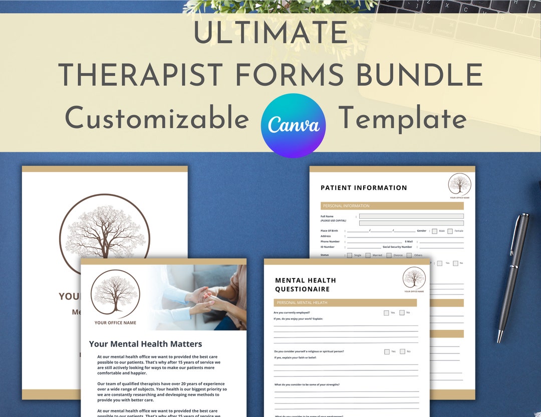 Therapist Office Forms, Mental Health Documents, Questionnaire, Patient ...