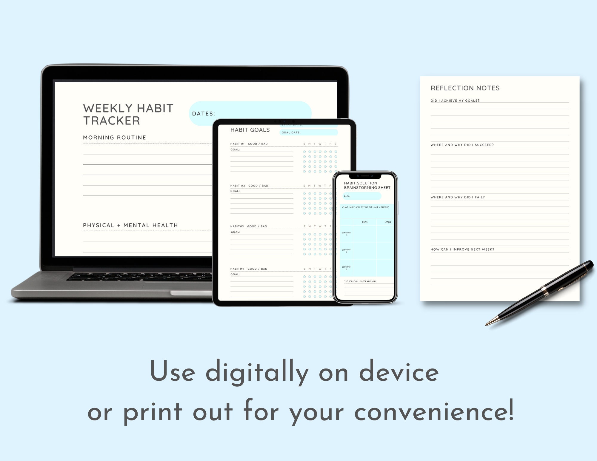 Minimalist Habit Tracker, Good Habit Record, Bad Habit Breaker, Planner ...