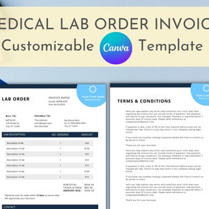 Lab Order, Medical Invoice Template, Clinic Bill, Terms and Conditions ...