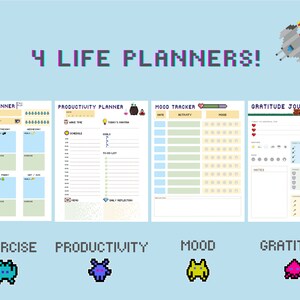 Retro Video Game Planner, for Gamers, Pixelated Style, Undated Daily To ...