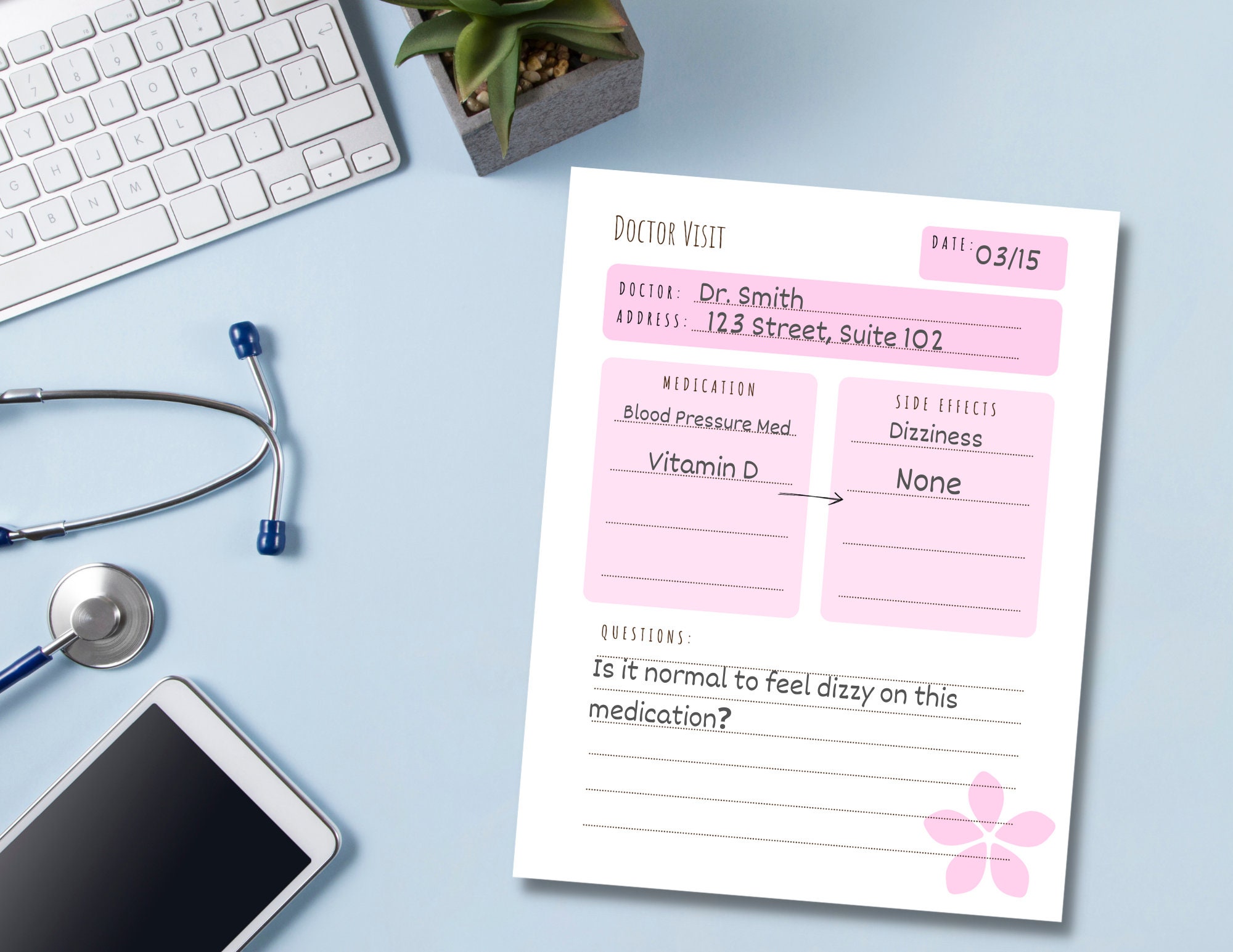 Cute Medication Tracker, Daily Pill Tracker, Vitamins, Doctor Visit ...