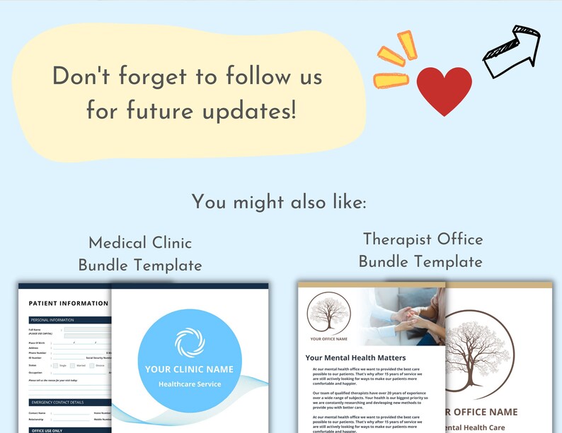 New Patient Form, Bundle, Minimalist, Medical Clinic, Dentist Office ...