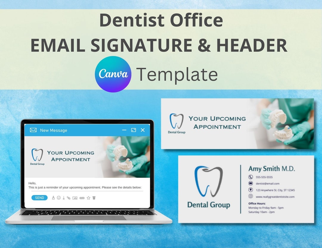 Dentist Office Email Signature, Customizable Email Header, Canva ...