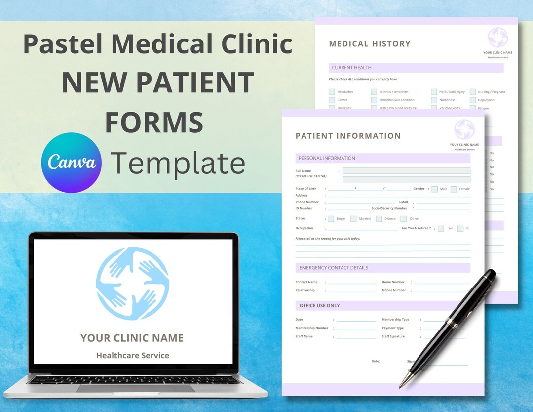 Pastel New Patient Forms, Medical Clinic Document Template, New Patient ...