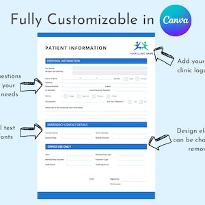 Family Clinic, Medical Forms Template, New Patient Intake, Adults and ...