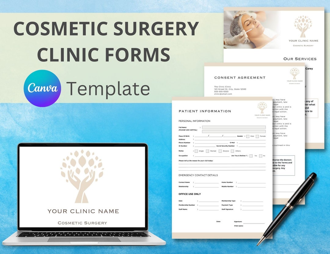 Cosmetic Surgery Clinic Forms Template, New Patient Intake, Injection ...