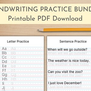 Handwriting Practice Sheet, Alphabet, Sentence, Writing Practice, for ...