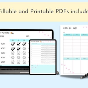 Cat Medication Tracker, Monthly and Weekly Checklist, Medicine and ...