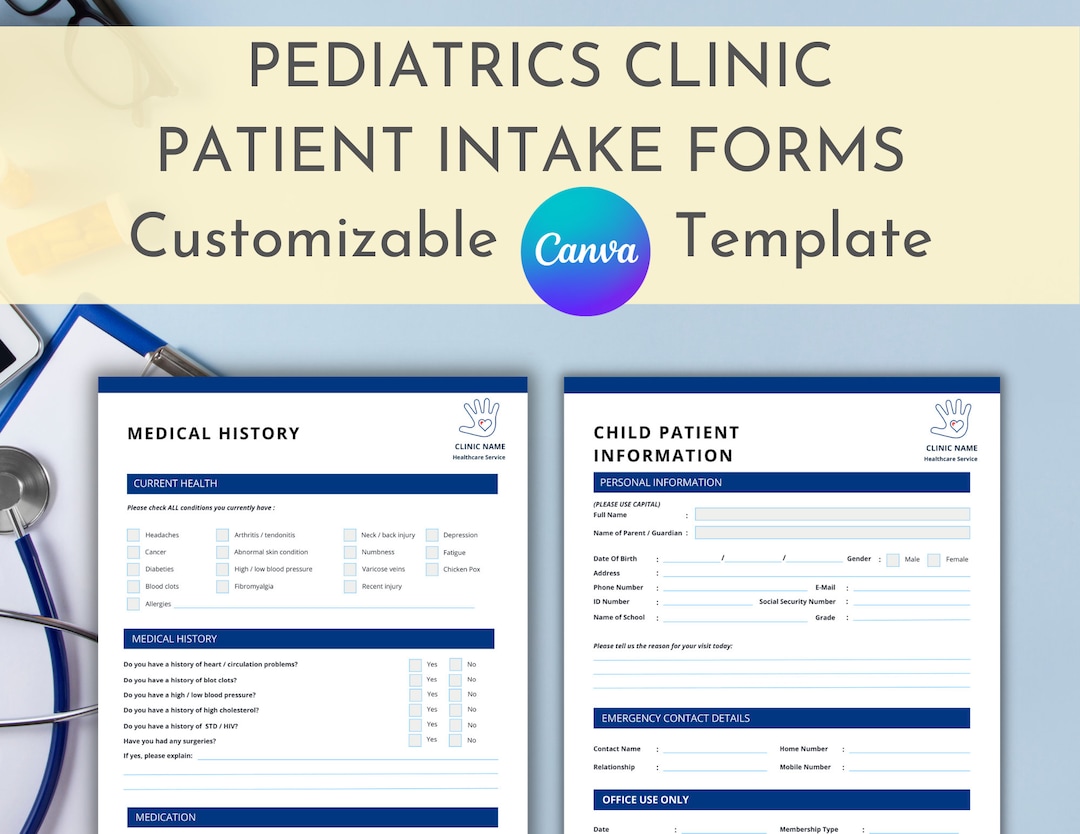 Pediatric Clinic New Patient Information, New Patient Intake Form ...