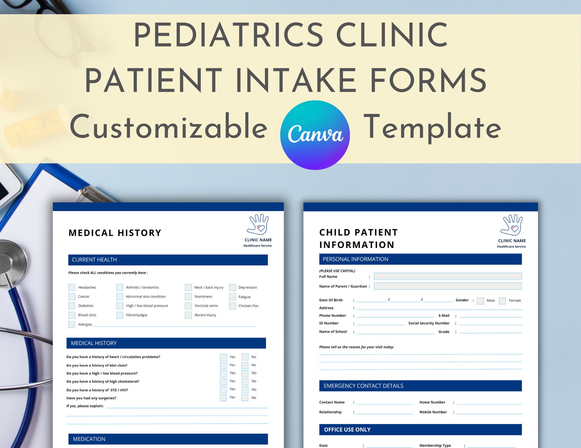 Pediatric Clinic New Patient Information, New Patient Intake Form ...
