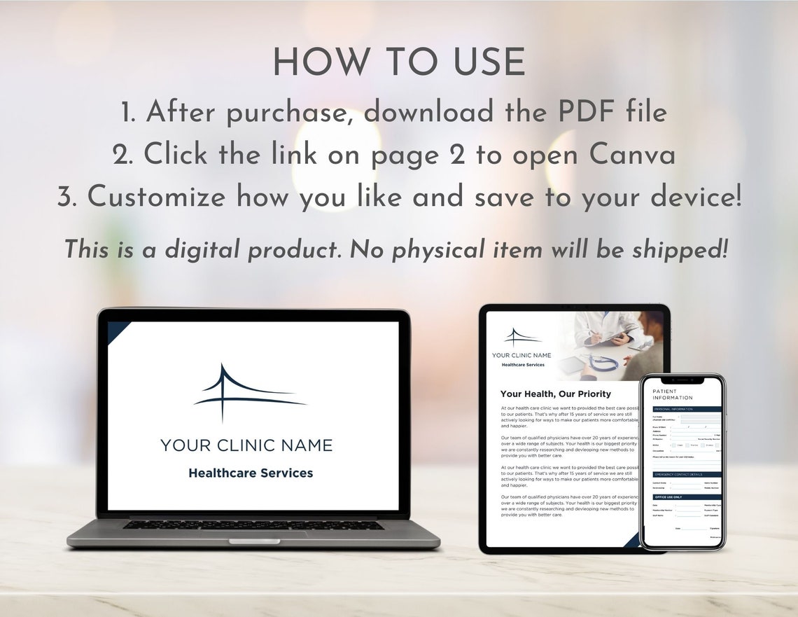 New Patient Form, Modern Medical Forms Bundle, Clinic Document, Dentist ...