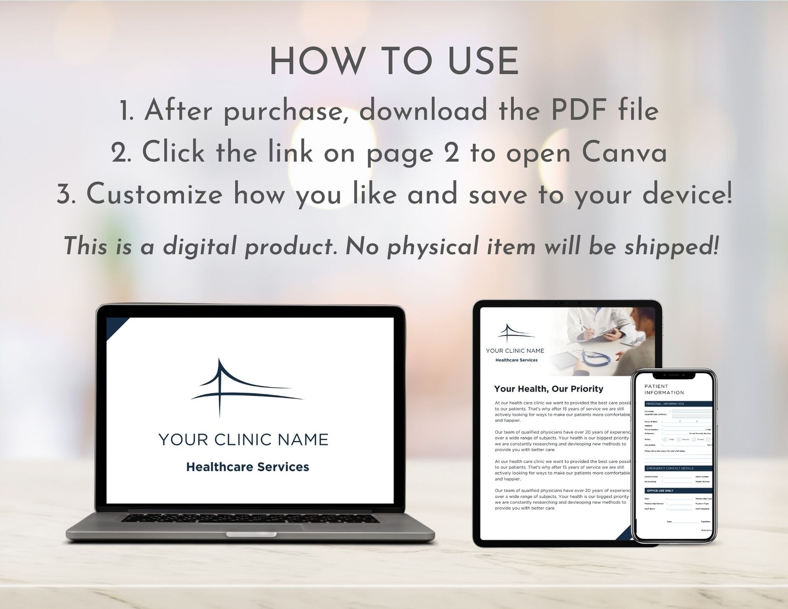 New Patient Form, Modern Medical Forms Bundle, Clinic Document, Dentist ...
