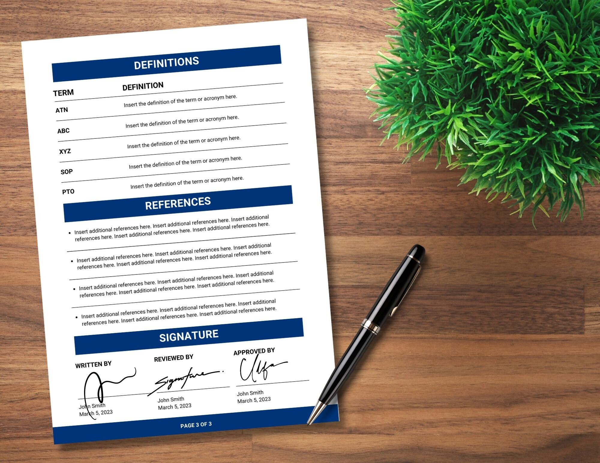 SOP Document, Standard Operating Procedure Form, Business Document ...