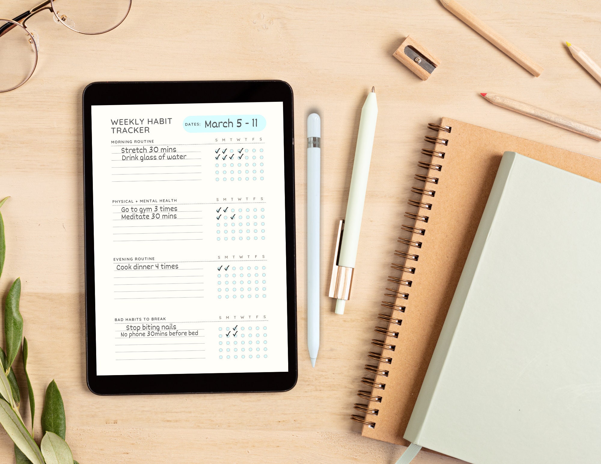 Minimalist Habit Tracker, Good Habit Record, Bad Habit Breaker, Planner ...