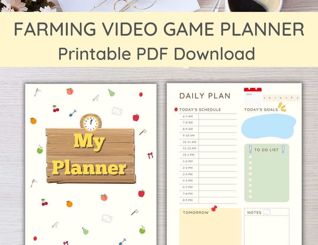 Printable Video Game Planner 2024, ACNH, Farming Game Inspired, Daily ...
