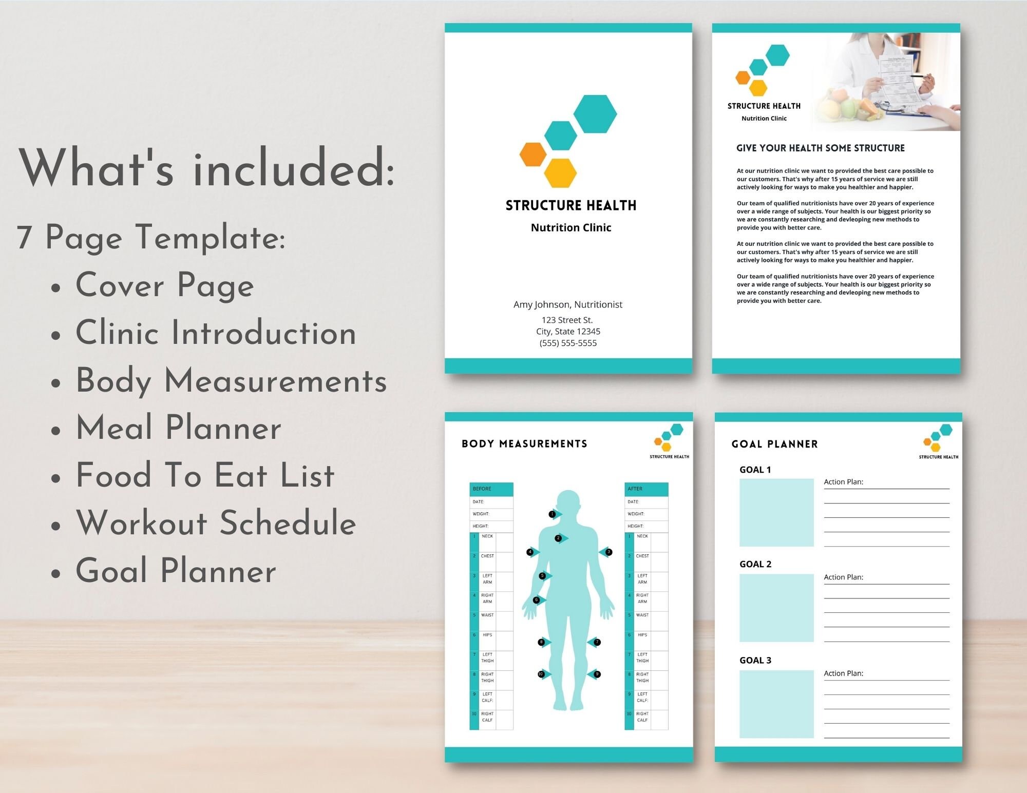 Nutritionist Health Program Forms, Dietitian Customer Document, Fitness ...
