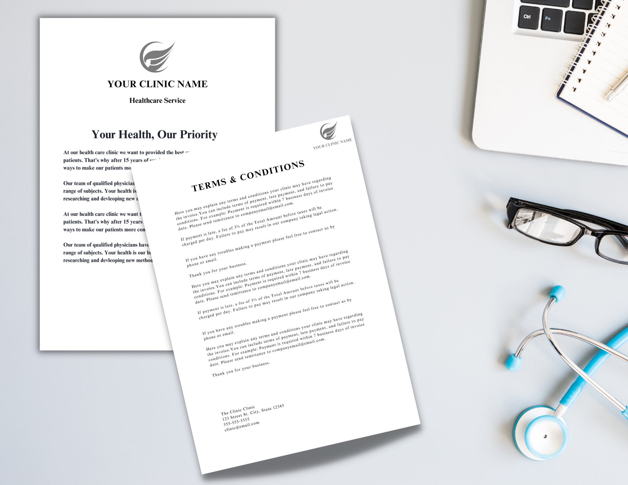 New Patient Form, Bundle, Minimalist, Medical Clinic, Dentist Office ...