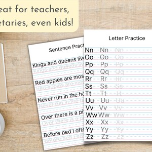 Handwriting Practice Sheet, Alphabet, Sentence, Writing Practice, for ...