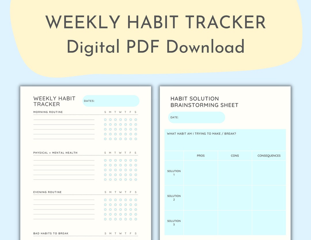 Minimalist Habit Tracker, Good Habit Record, Bad Habit Breaker, Planner ...