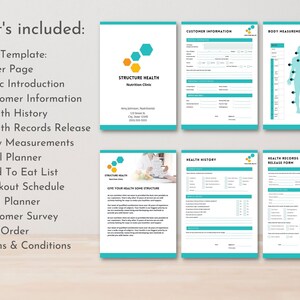 Nutritionist Office Forms, Health Coach, Dietitian, New Patient Info ...