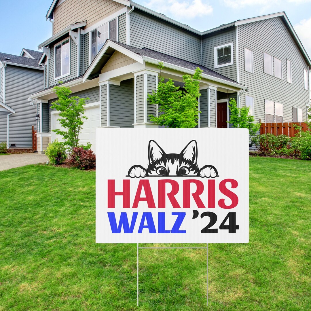 Harris Walz 2024 Yard Sign, Cats for Kamela, Election 24, Polical Sign ...