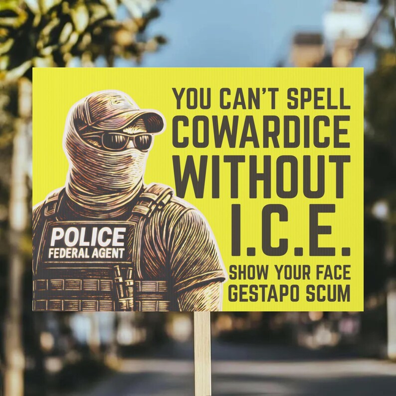 Anti Ice Political Protest Sign With Stick, 18" X 24" Resist Rally ...