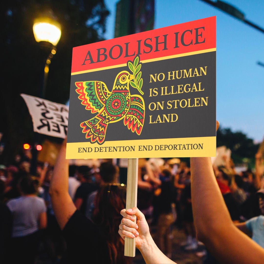 Anti Ice Political Protest Sign With Stick, 18" X 24" Resist Protest ...