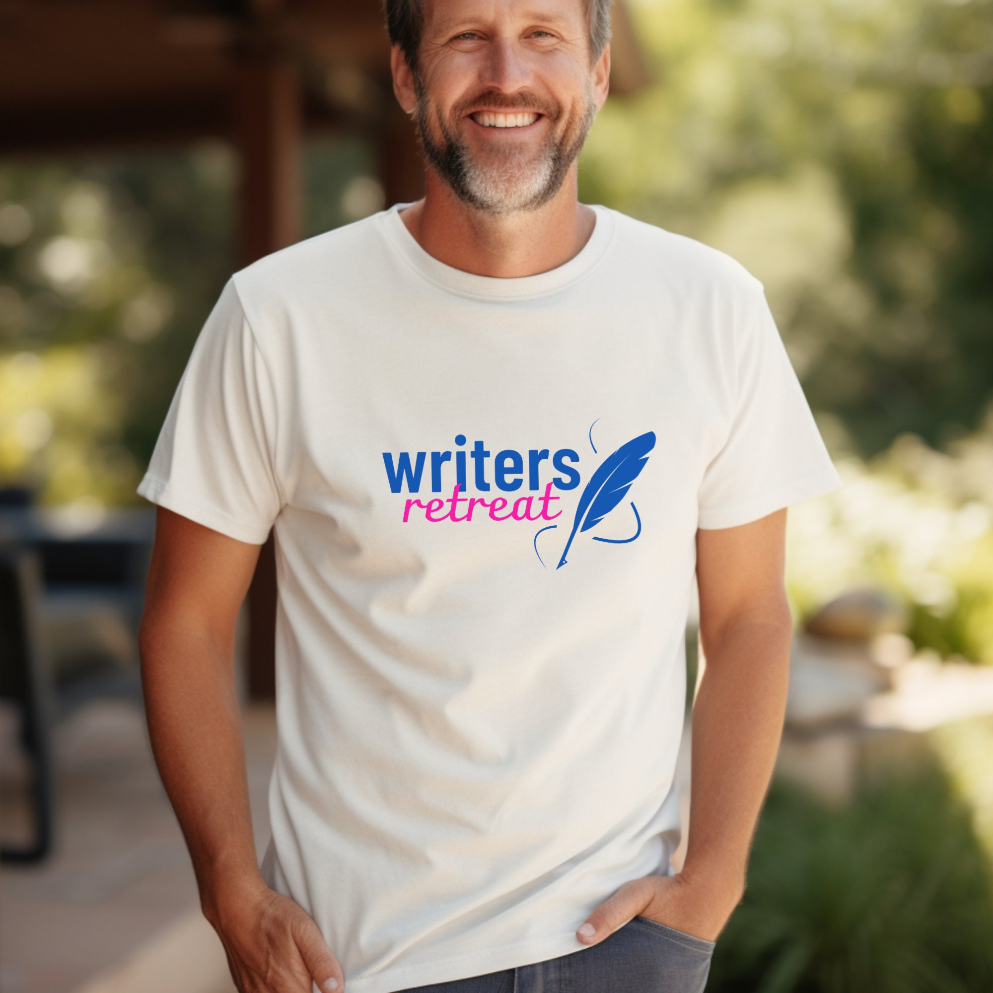 Writers Retreat, Writing Author Life Tee, Retro Quill Pen T-shirt ...