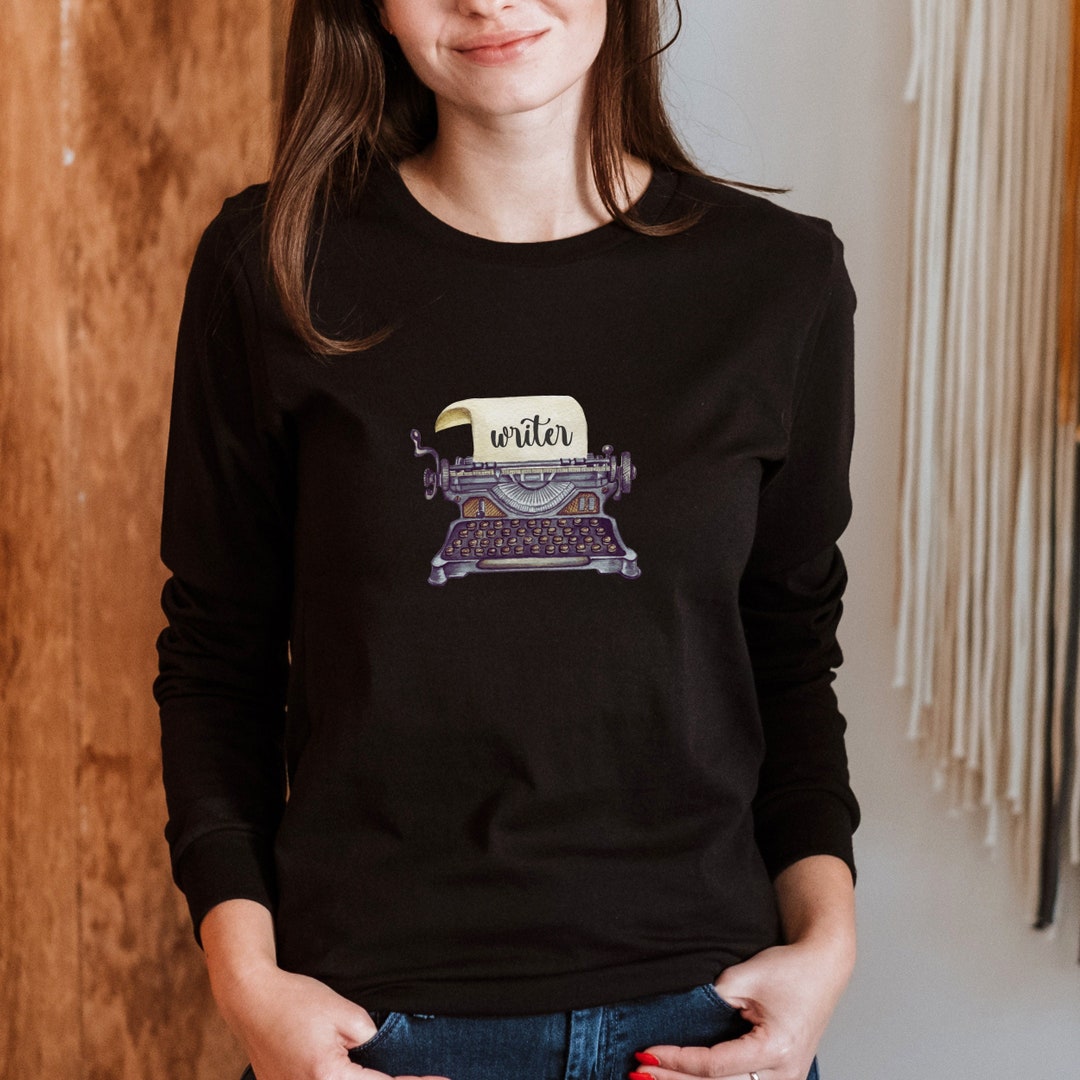 Vinage Retro Typewriter, Writer Tshirt, Writing Life Tshirt, Author Tee ...
