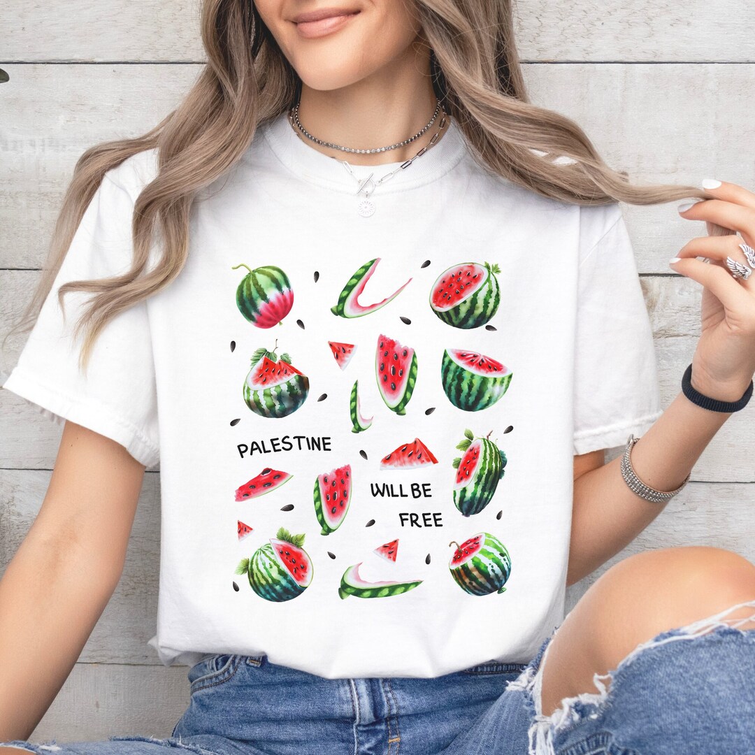 Comfort Colors Support Palestine Shirt, Support Gaza, Bows Watermelons ...