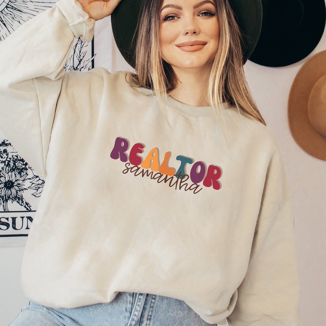 Customized Realtor Sweatshirt, Customizable Retro Real Estate Agent ...