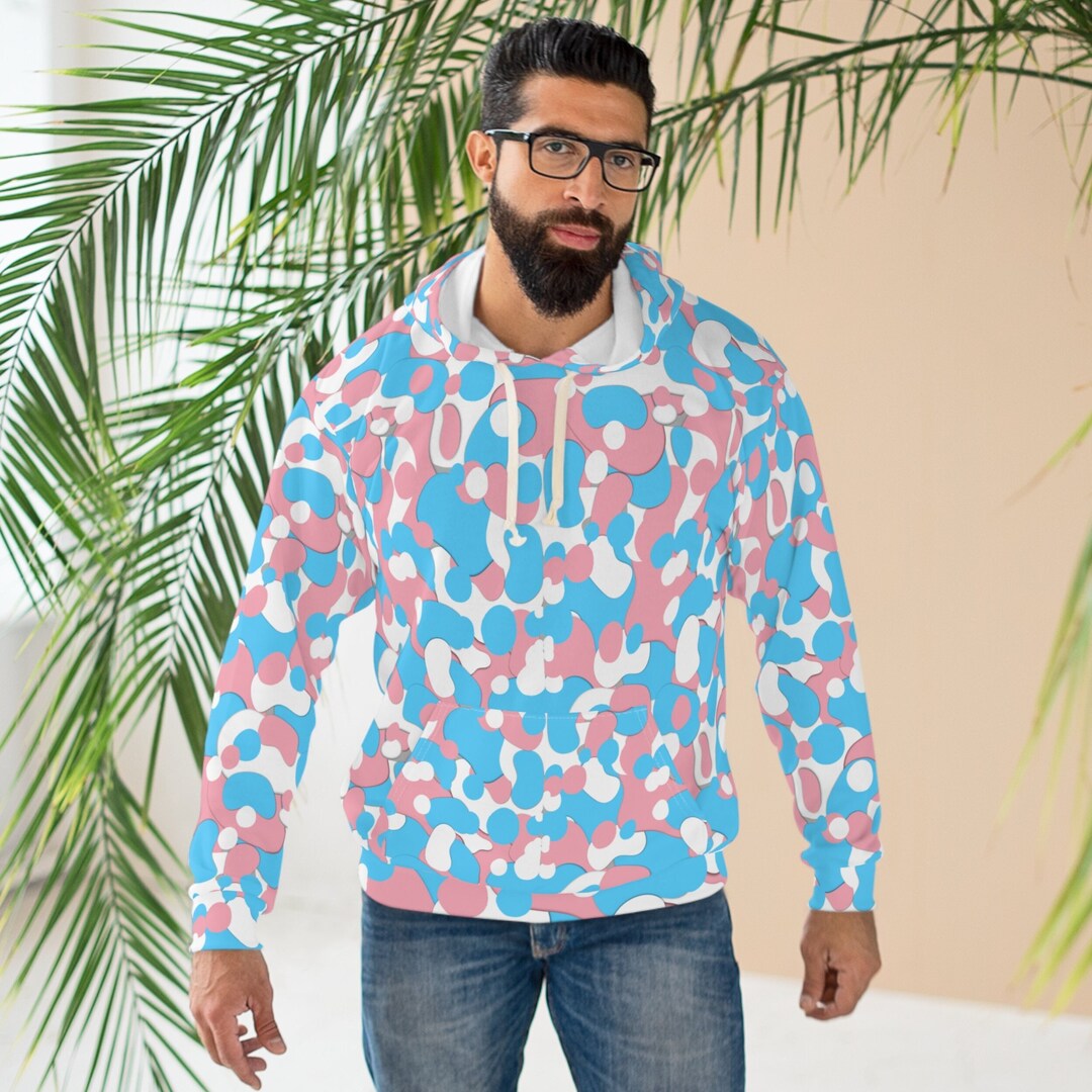 Transgender Pride Pink, Blue and White AOP Unisex Hoodie, LGBTQ+ Pride ...